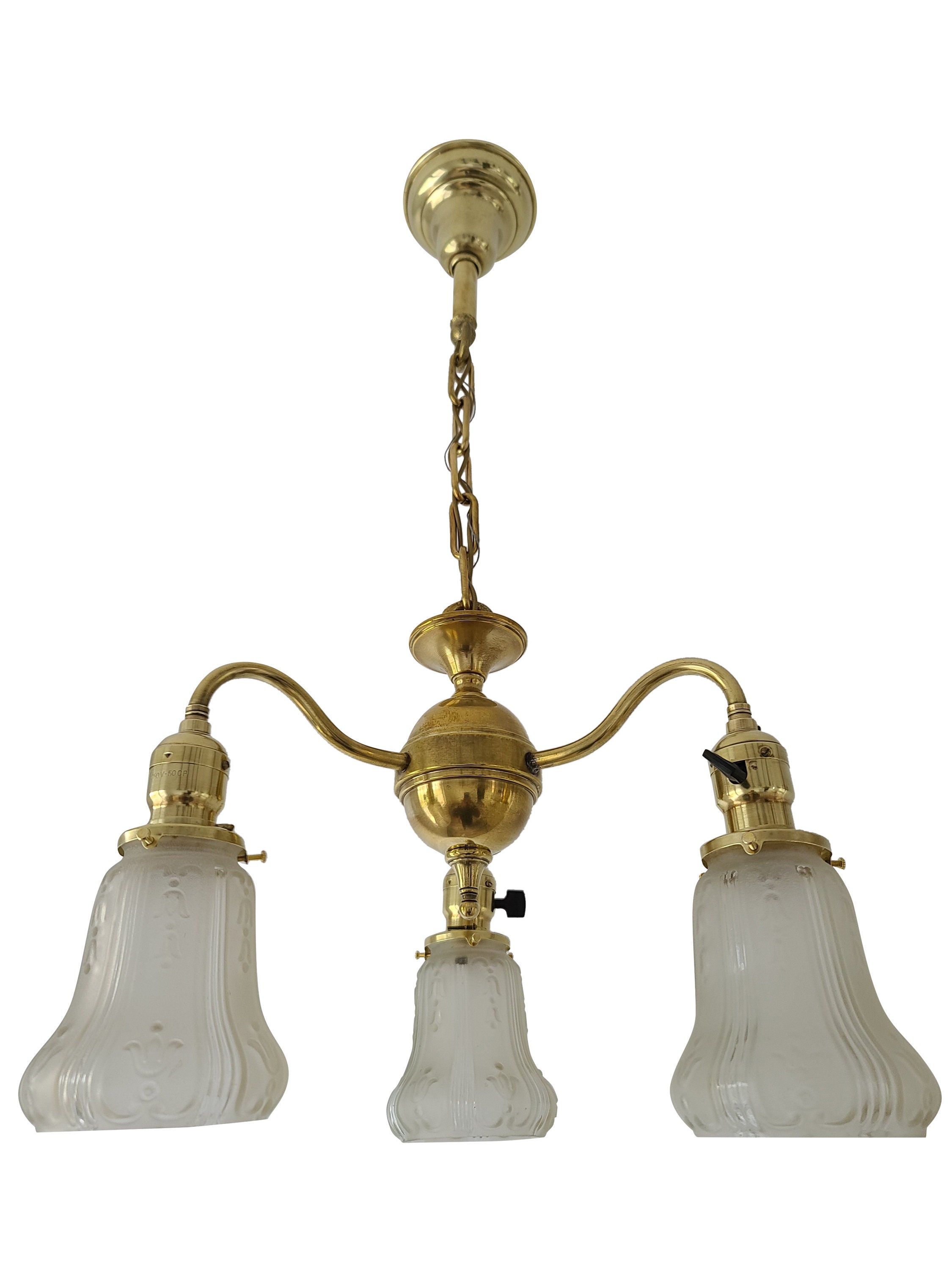 Antique Lighting Late Victorian Ceiling Fixture With 3 Arms Period ...