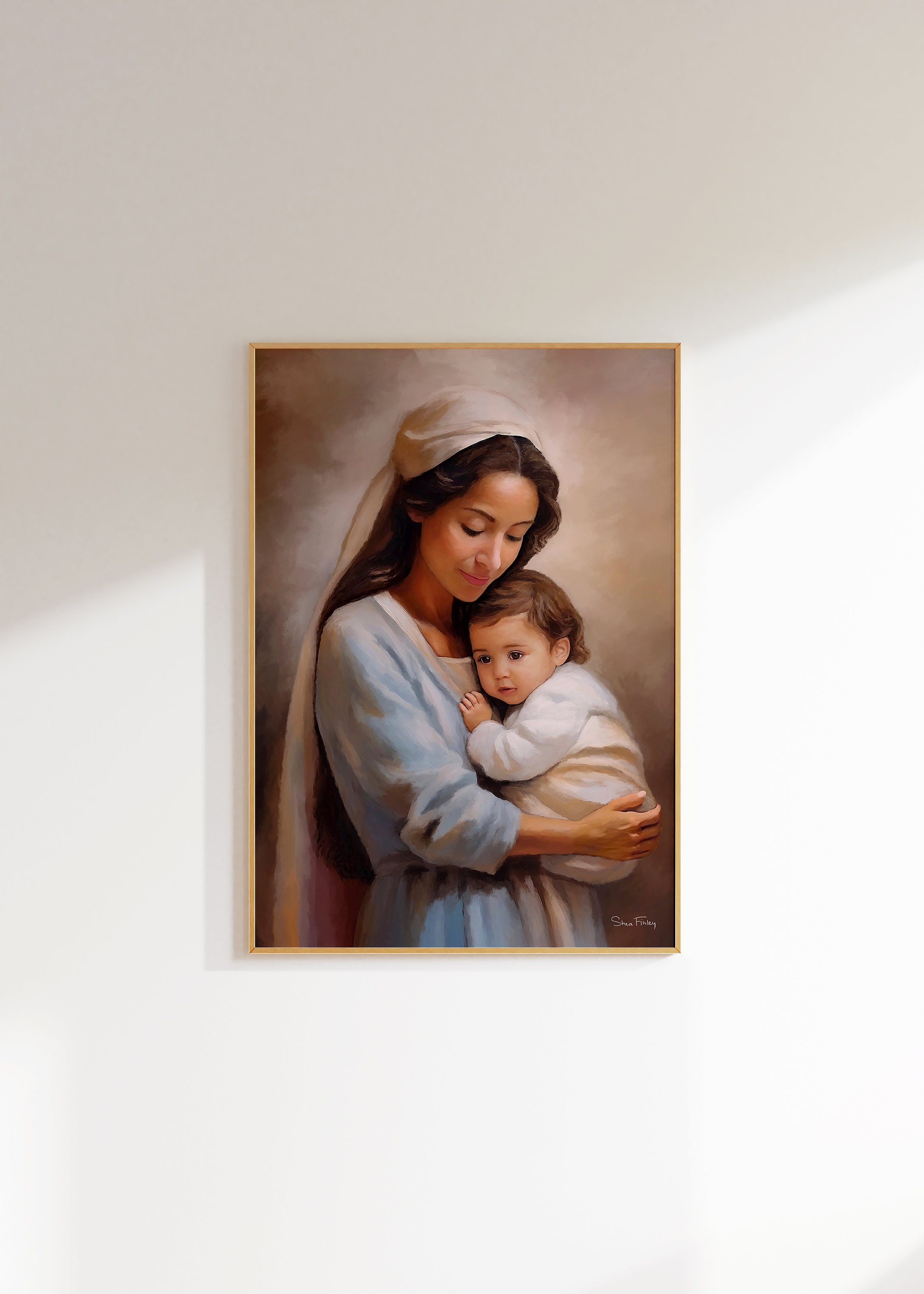Mary & Newborn Jesus Painting Baby Jesus Virgin Mary Painting Artwork ...