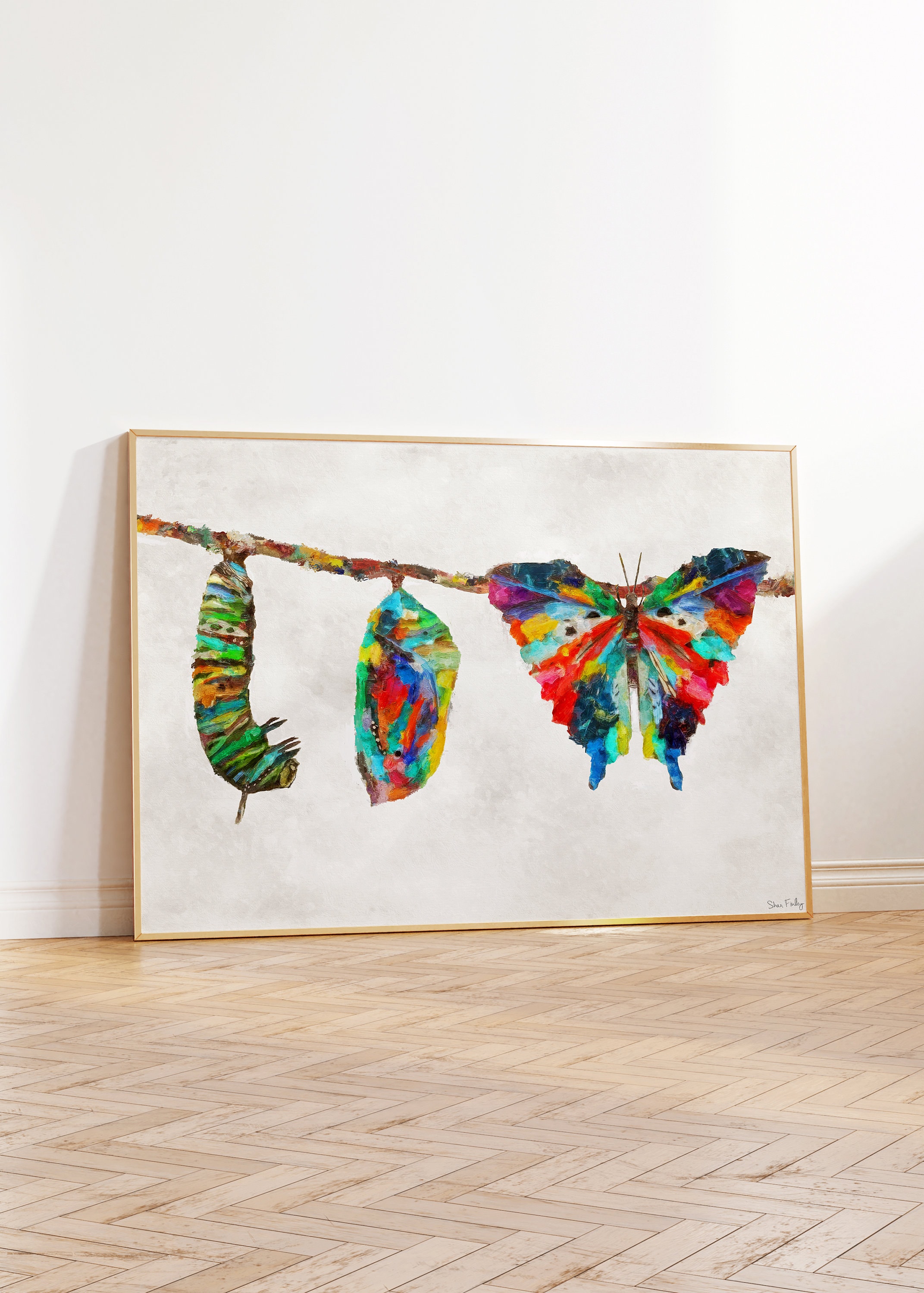 Butterfly Emerging From Cocoon Painting