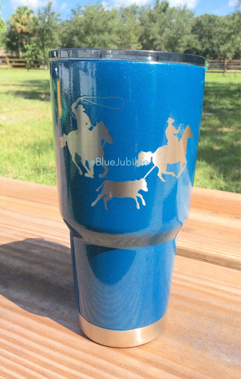 Ranch & Rodeo Team Roper Custom Powder Coated Tumbler - Etsy