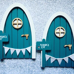 Turquoise and White Fairy and Elf Door. Miniature Door With ...