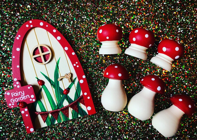 Toadstool Themed Woodland Fairy and Elf Door With - Etsy