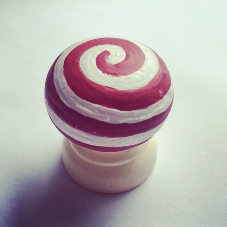 Set of 3 Christmas Toadstools. Handpainted Candy Cane Toadstools ...