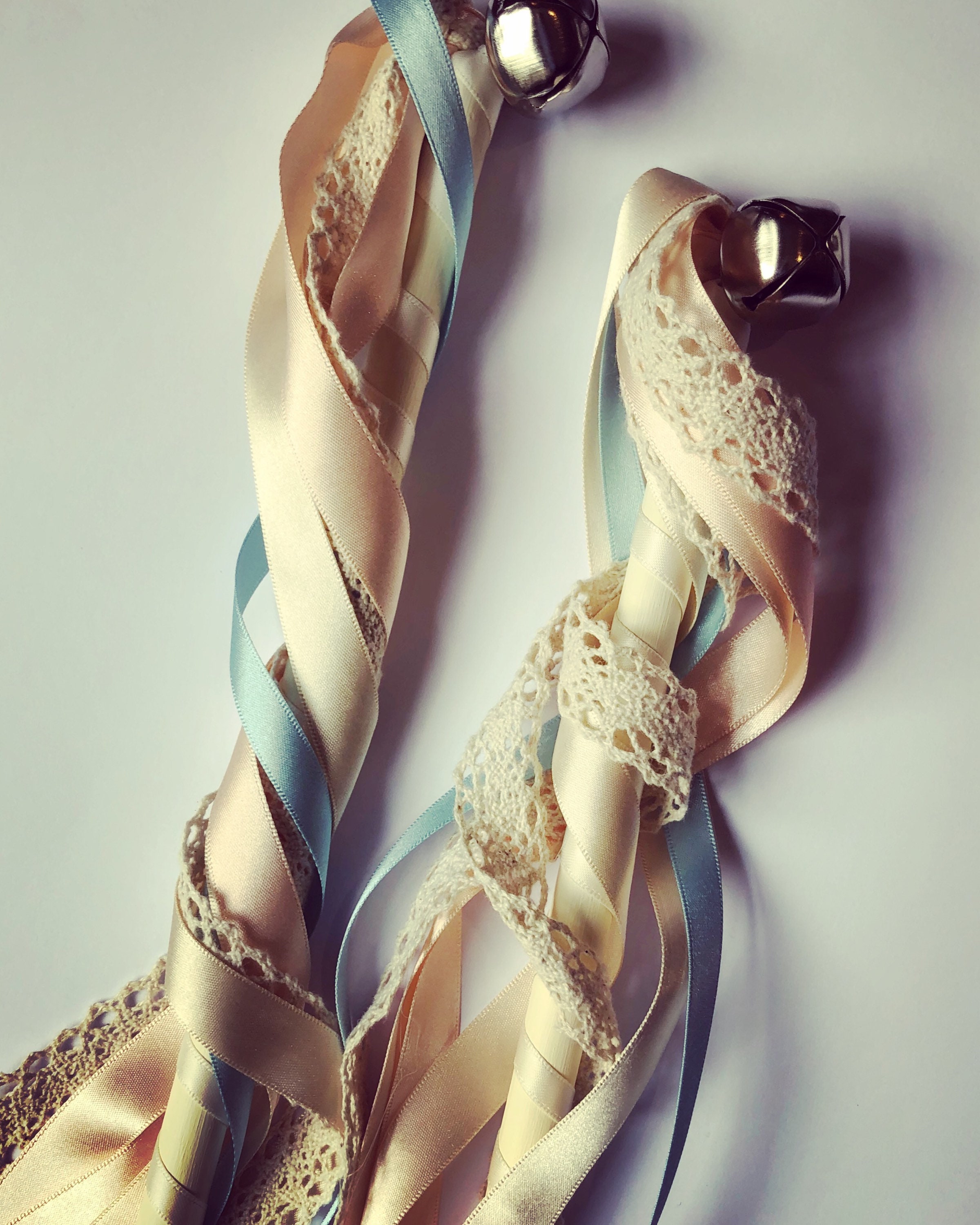 Custom Colour Fairy Ribbon Wand, With Choice of 4 Ribbons and Bells ...