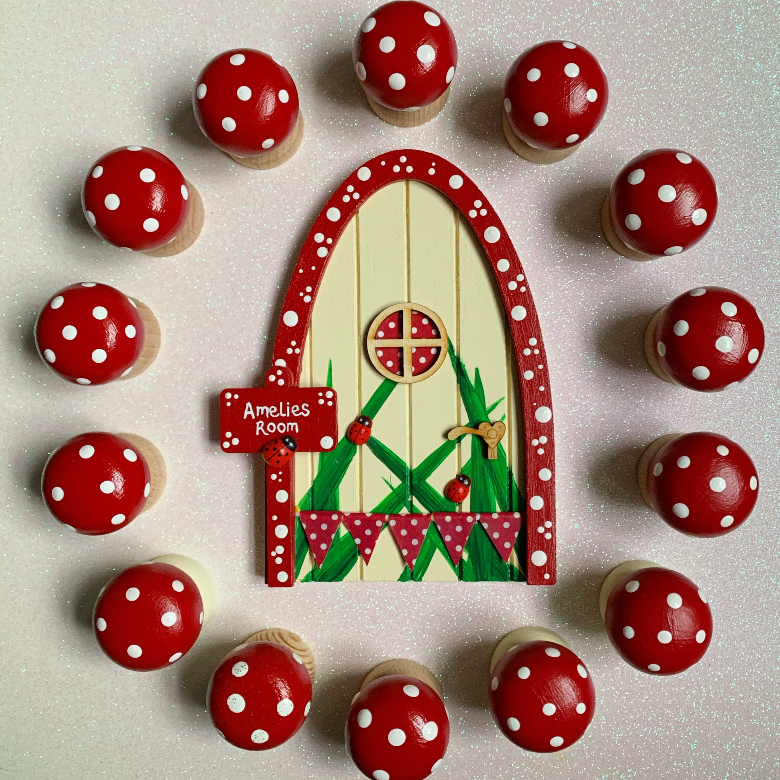 Toadstool Themed Woodland Fairy and Elf Door With - Etsy UK