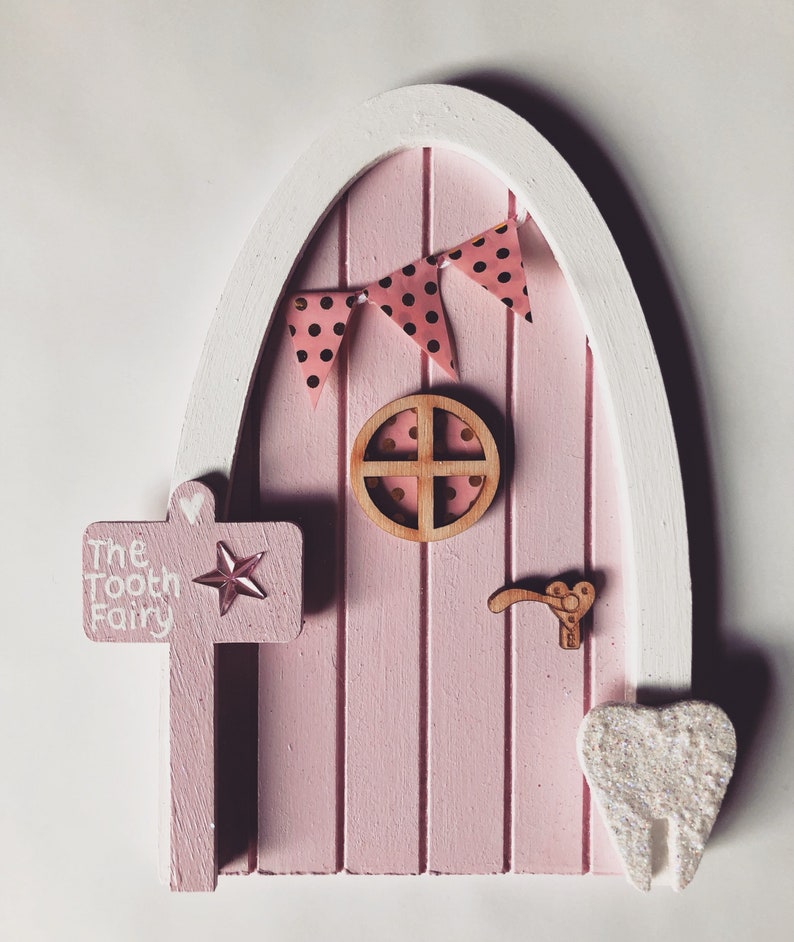 White Glitter Tooth Tooth Fairy Doors With Personalised Sign - Etsy