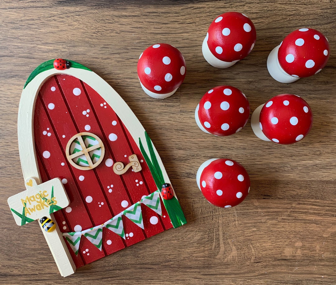 Toadstool, Woodland Fairy and Elf Door, With Personalised Sign Post and ...