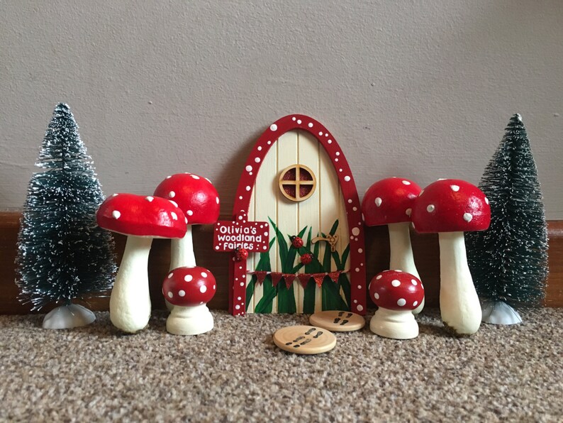 Toadstool Themed Woodland Fairy and Elf Door With - Etsy