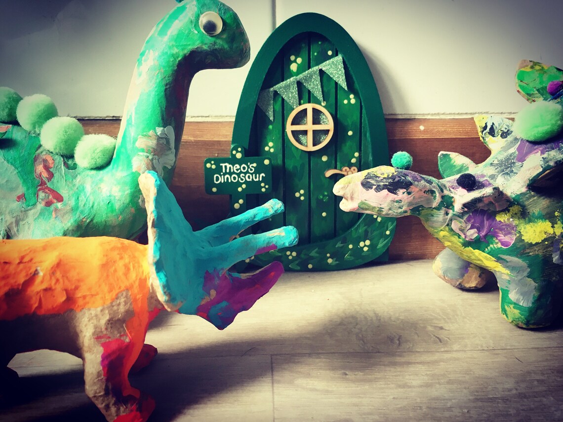 Hand Painted Green Dinosaur Door With Hand Painted Scales - Etsy New ...