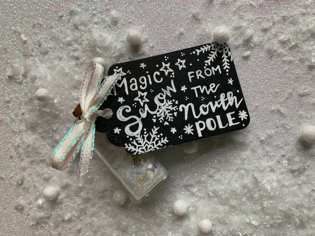 Magic Snow Jar. Miniature Glass Jar Filled Will Sparkling Faux Snow and ...