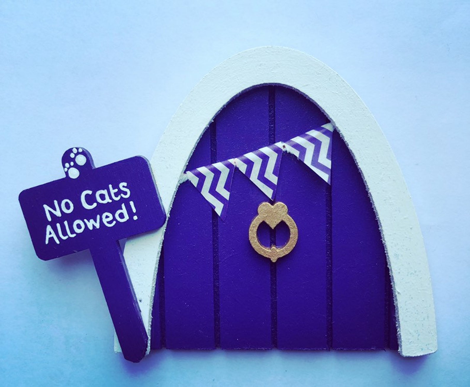 Mouse Hole Miniature Wooden Door With Bunting and - Etsy