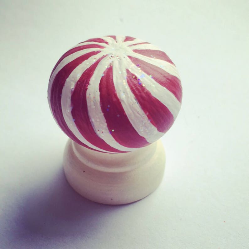 Set of 3 Christmas Toadstools. Handpainted Candy Cane Toadstools ...