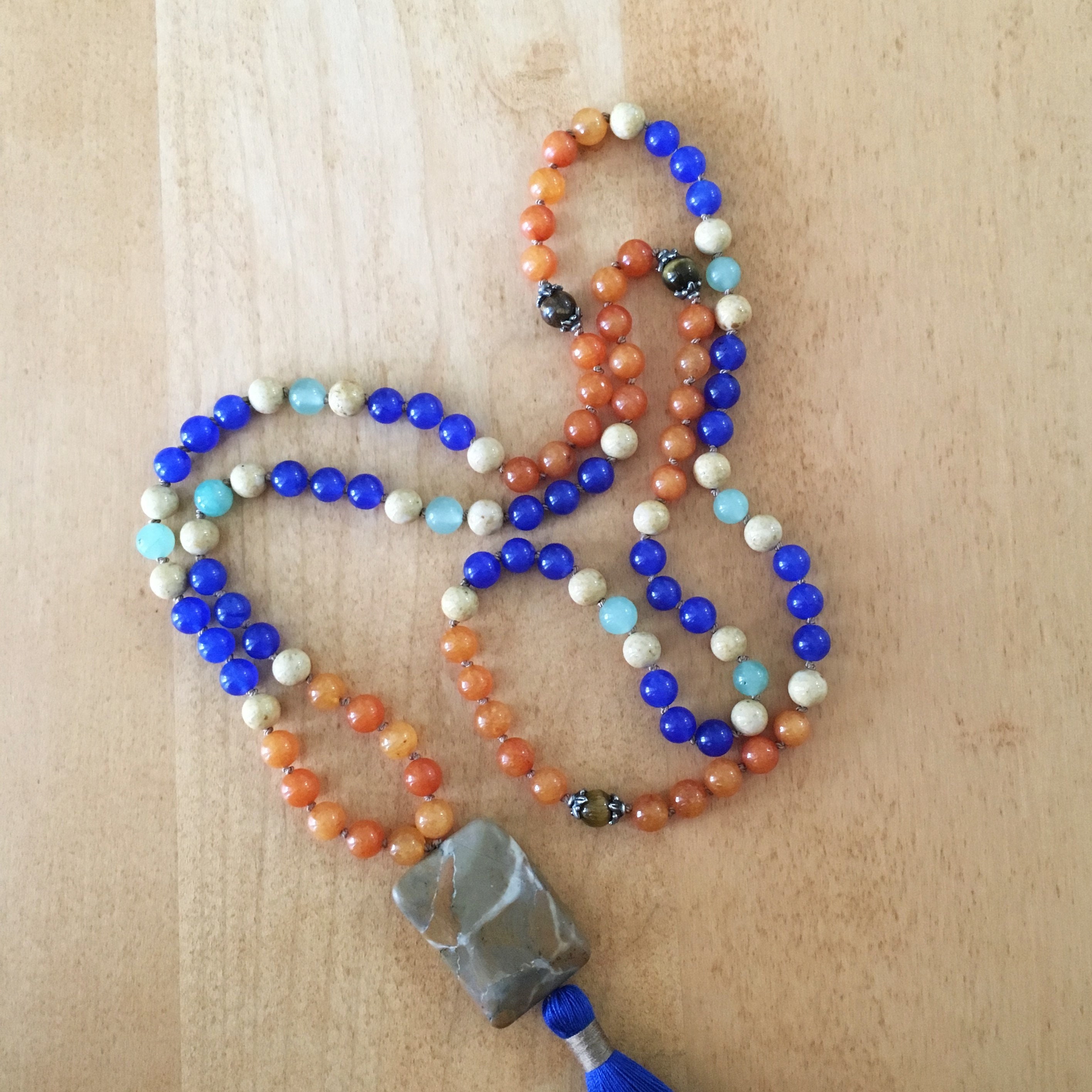 Mala / Blue and Orange Mala / Blue and Green Aventurine and | Etsy