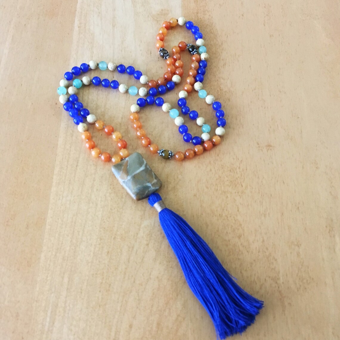 Mala / Blue and Orange Mala / Blue and Green Aventurine and - Etsy