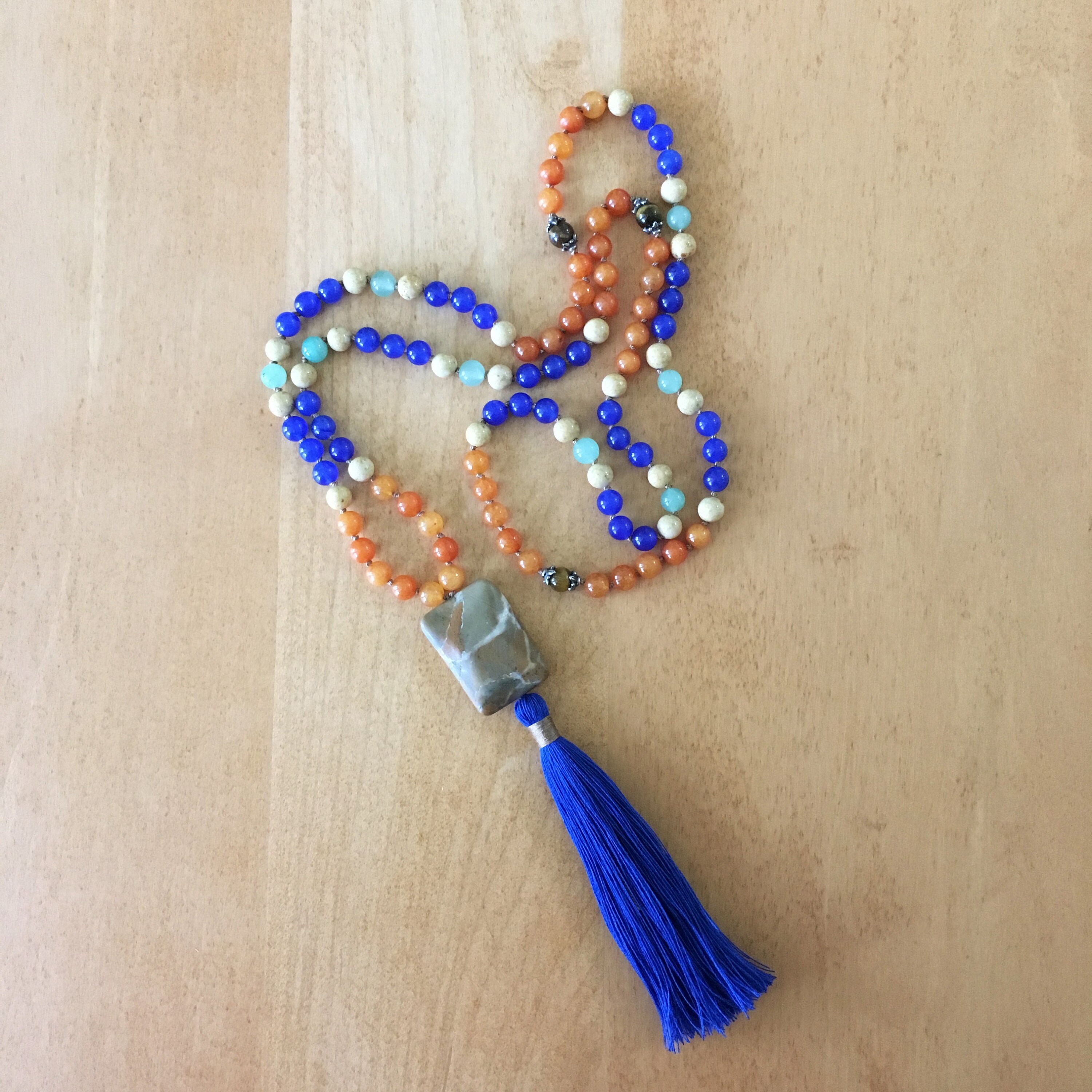 Mala / Blue and Orange Mala / Blue and Green Aventurine and | Etsy
