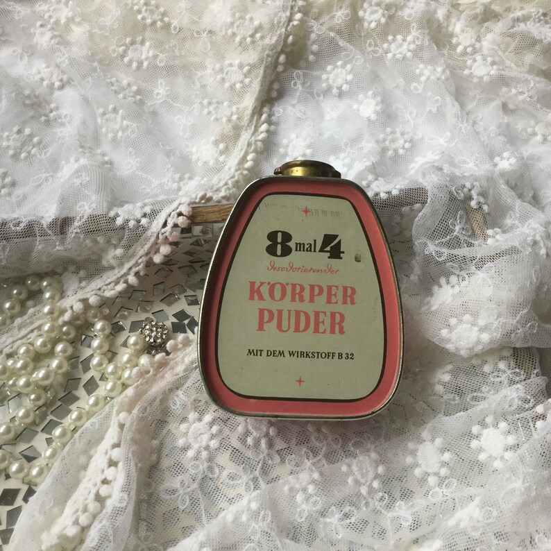 Old Tin Can 8x4 Body Powder Vintage Pink No Reproduction Original ...