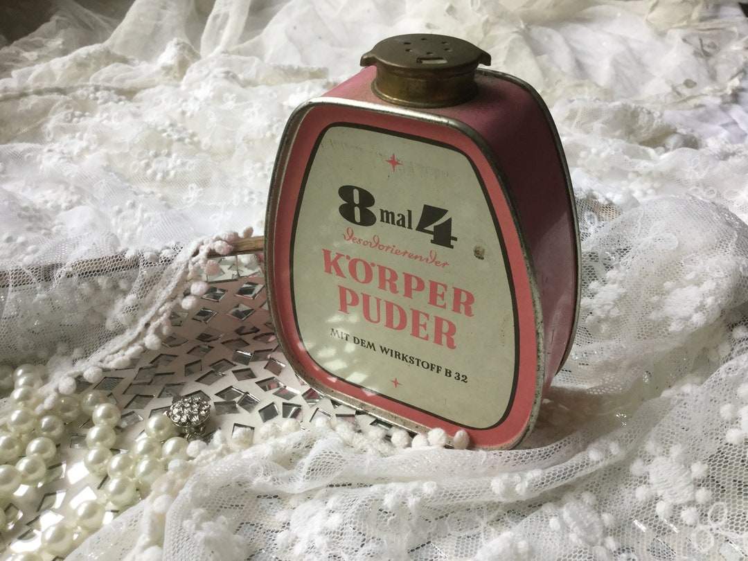 Old Tin Can 8x4 Body Powder Vintage Pink No Reproduction Original ...