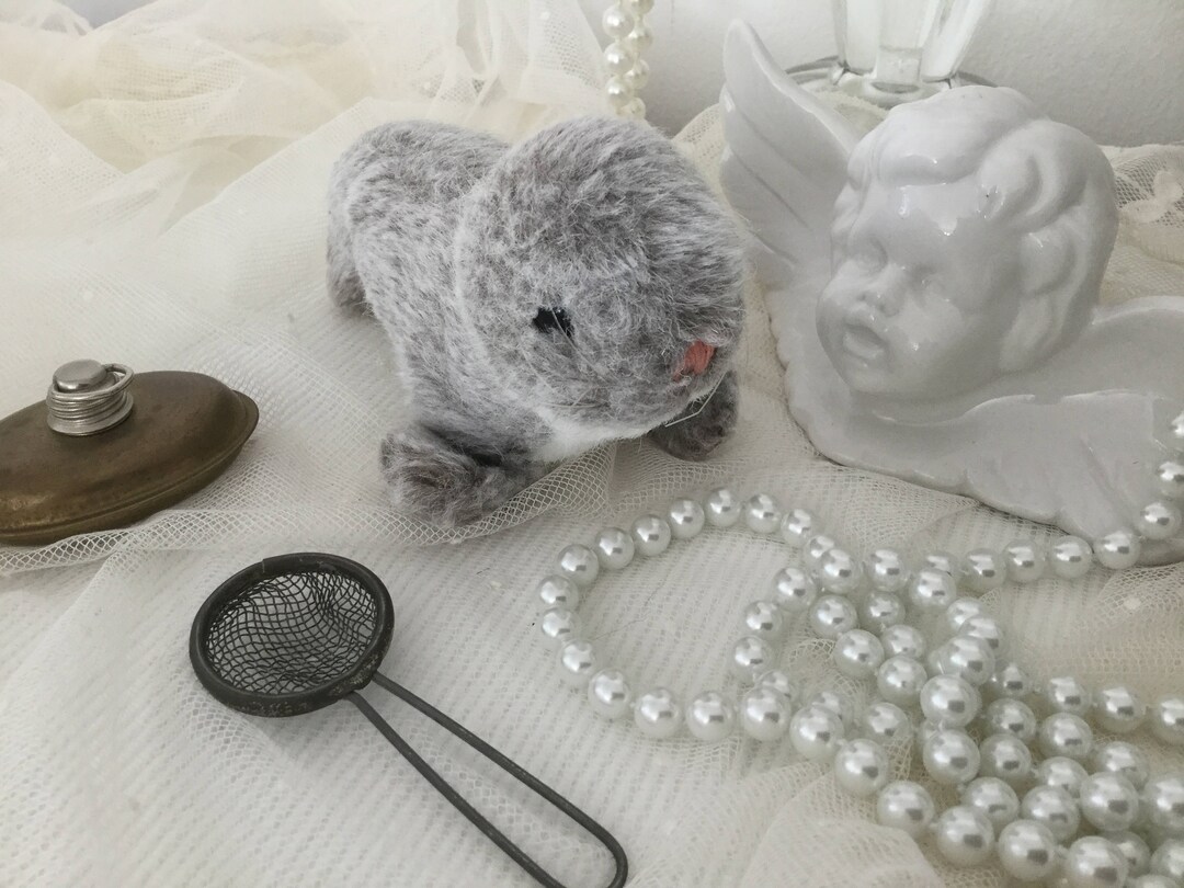 German Steiff Seal Baby Antique Doll Vintage Gray Toy Soft Toy Baby ...