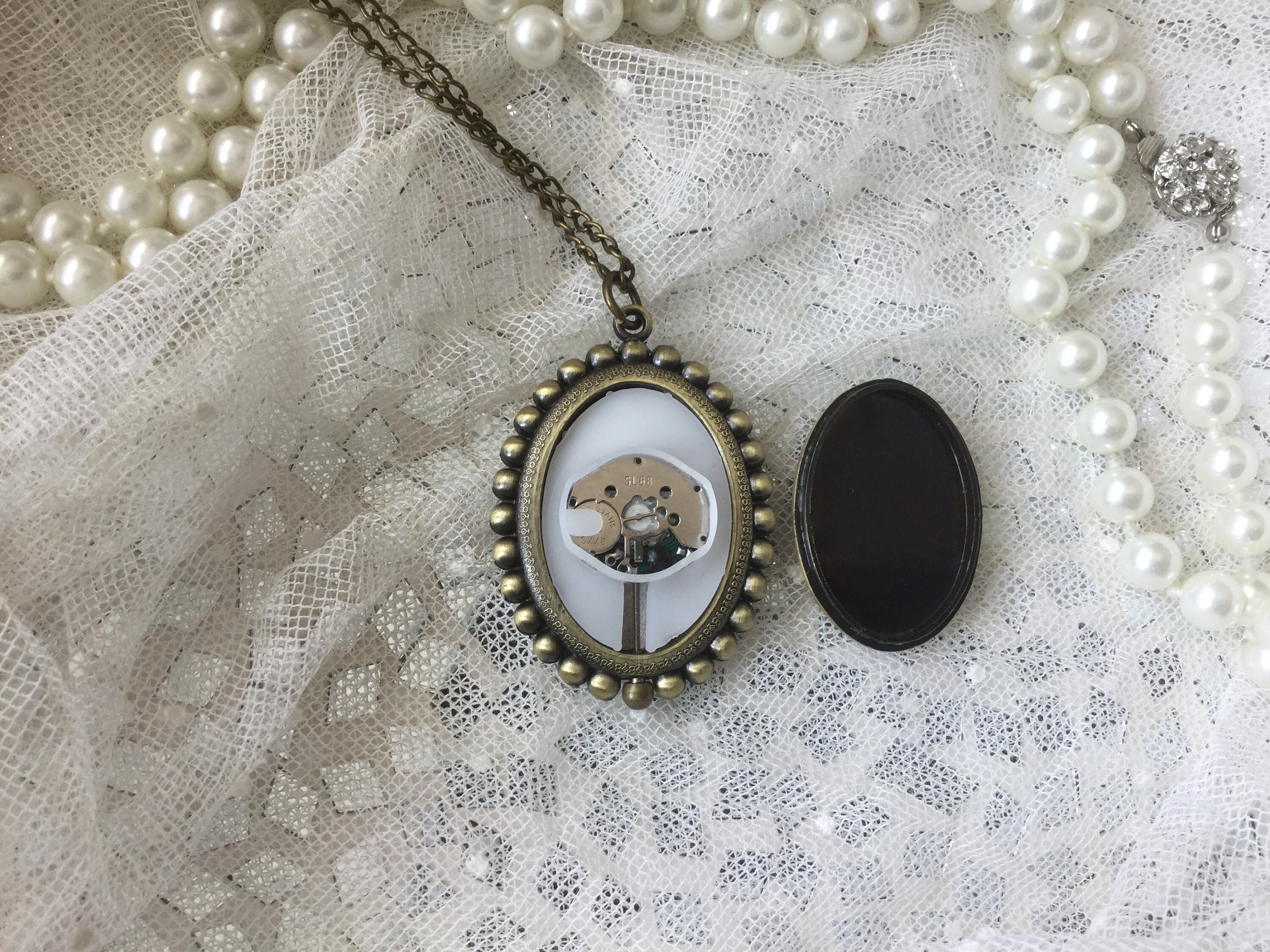 Old Pocket Watch Bronze Rabbit Teacher Rabbit School Enamel Work Art ...