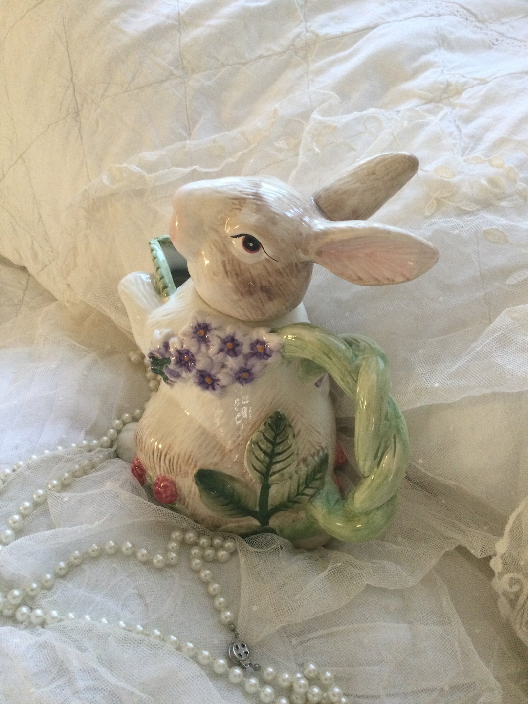 Rabbit Pot Teapot Coffee Pot Milk Pot Porcelain Floral Decoration ...