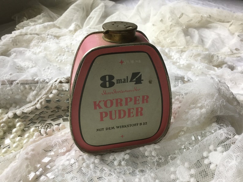 Old Tin Can 8x4 Body Powder Vintage Pink No Reproduction Original ...