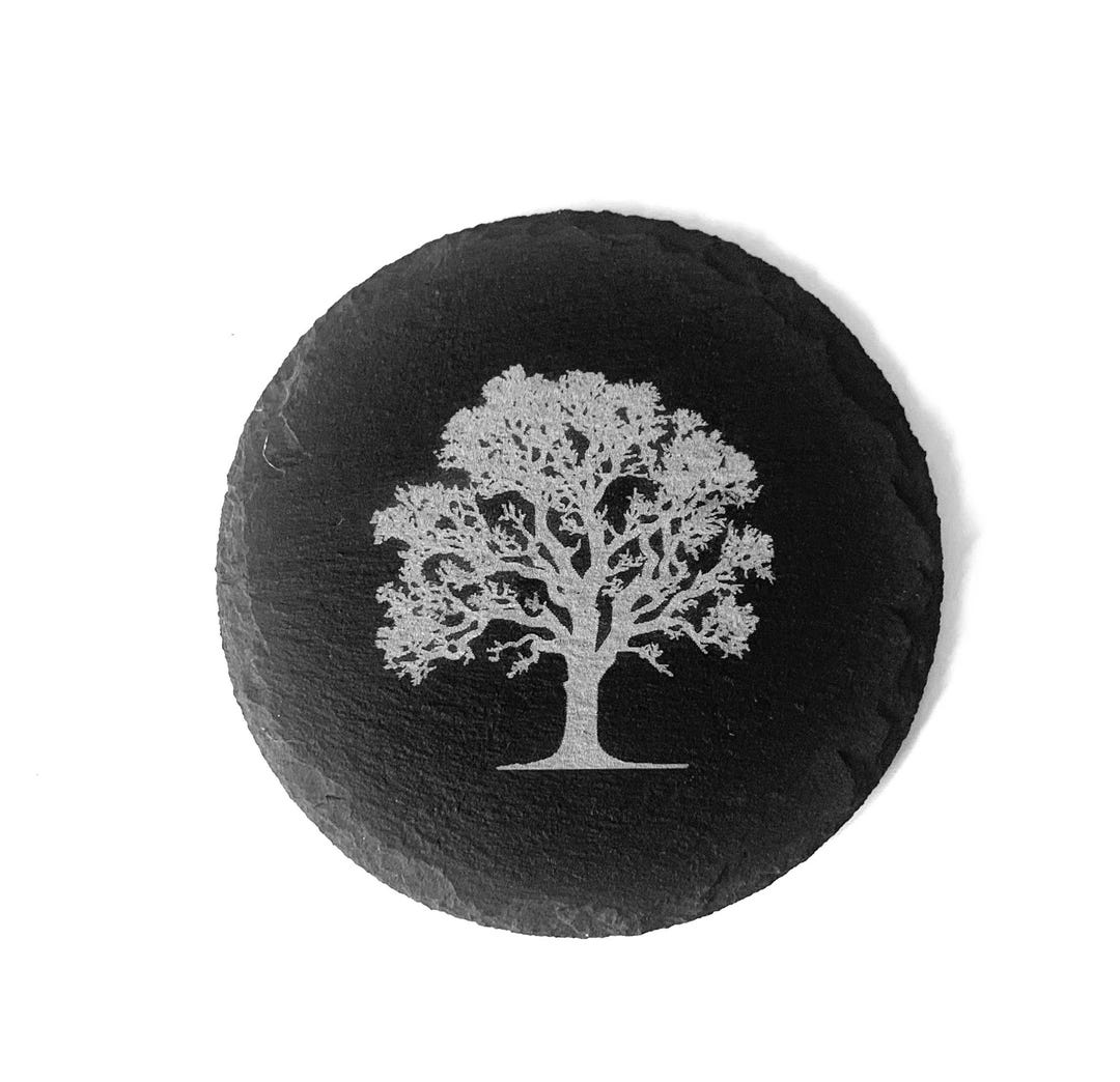 Oak Tree Rustic Slate Coasters Laser Engraved Coaster Gift - Etsy