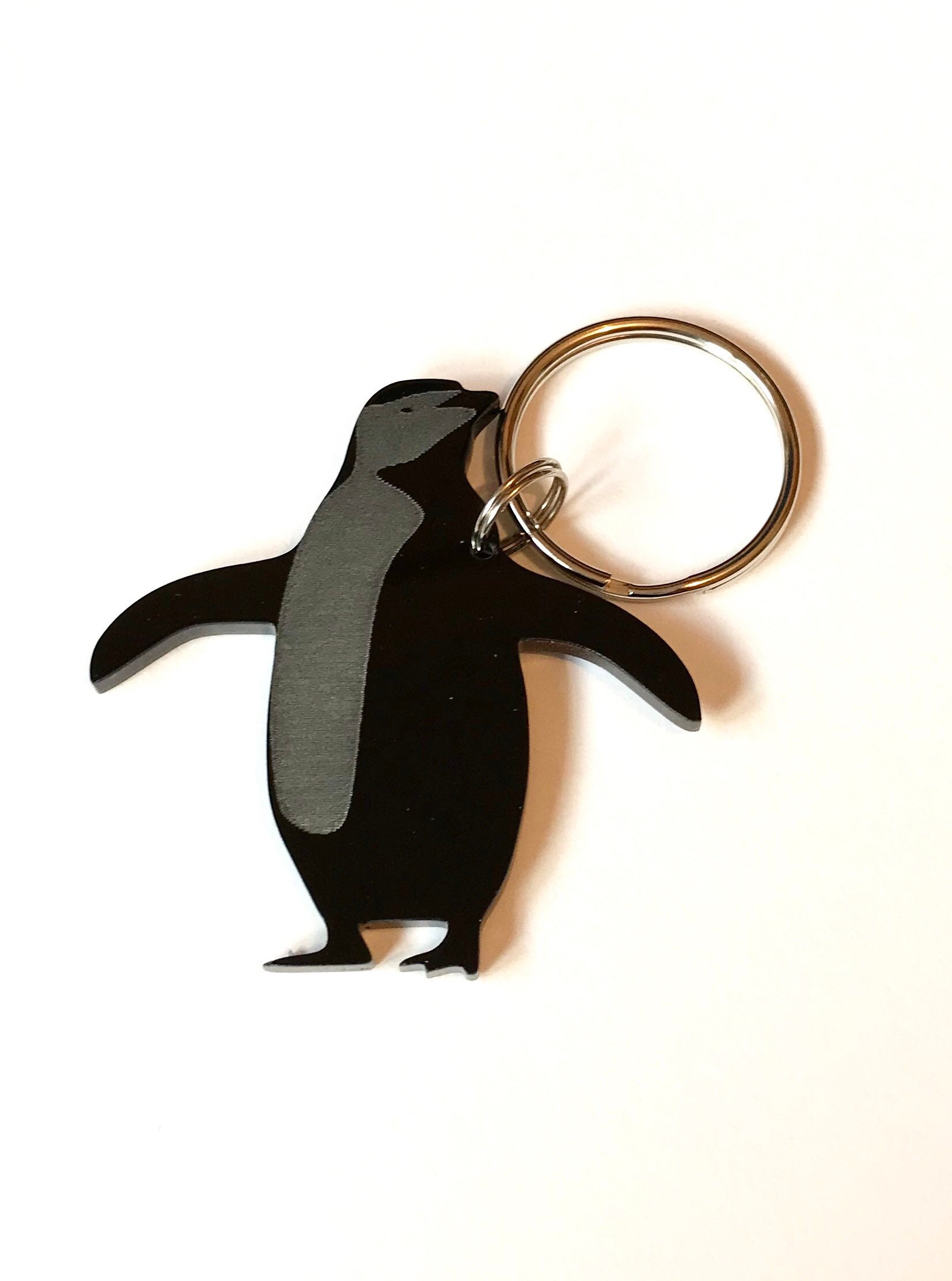 Penguin Keyring Keychain Bag Charm Gift in Black - Etsy UK
