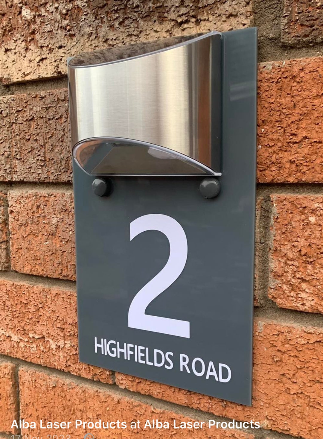 Solar Powered LED Door Number Sign Plaque in Acrylic Gift - Etsy