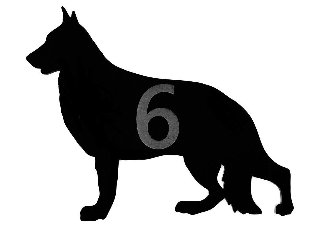 German Shepherd GSD Dog Door House Number Sign Plaque in Black - Etsy