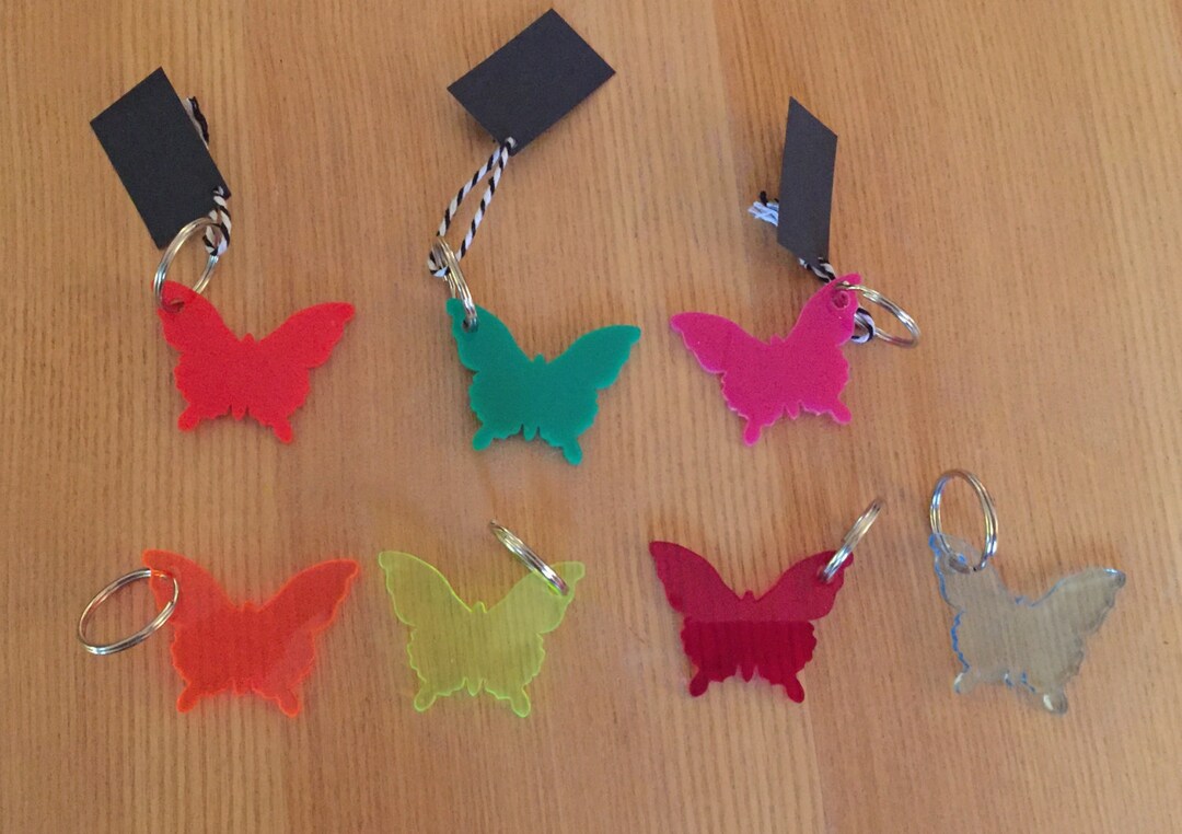 Butterfly Keyring Keychain Bag Charm Gift in Various Colours - Etsy