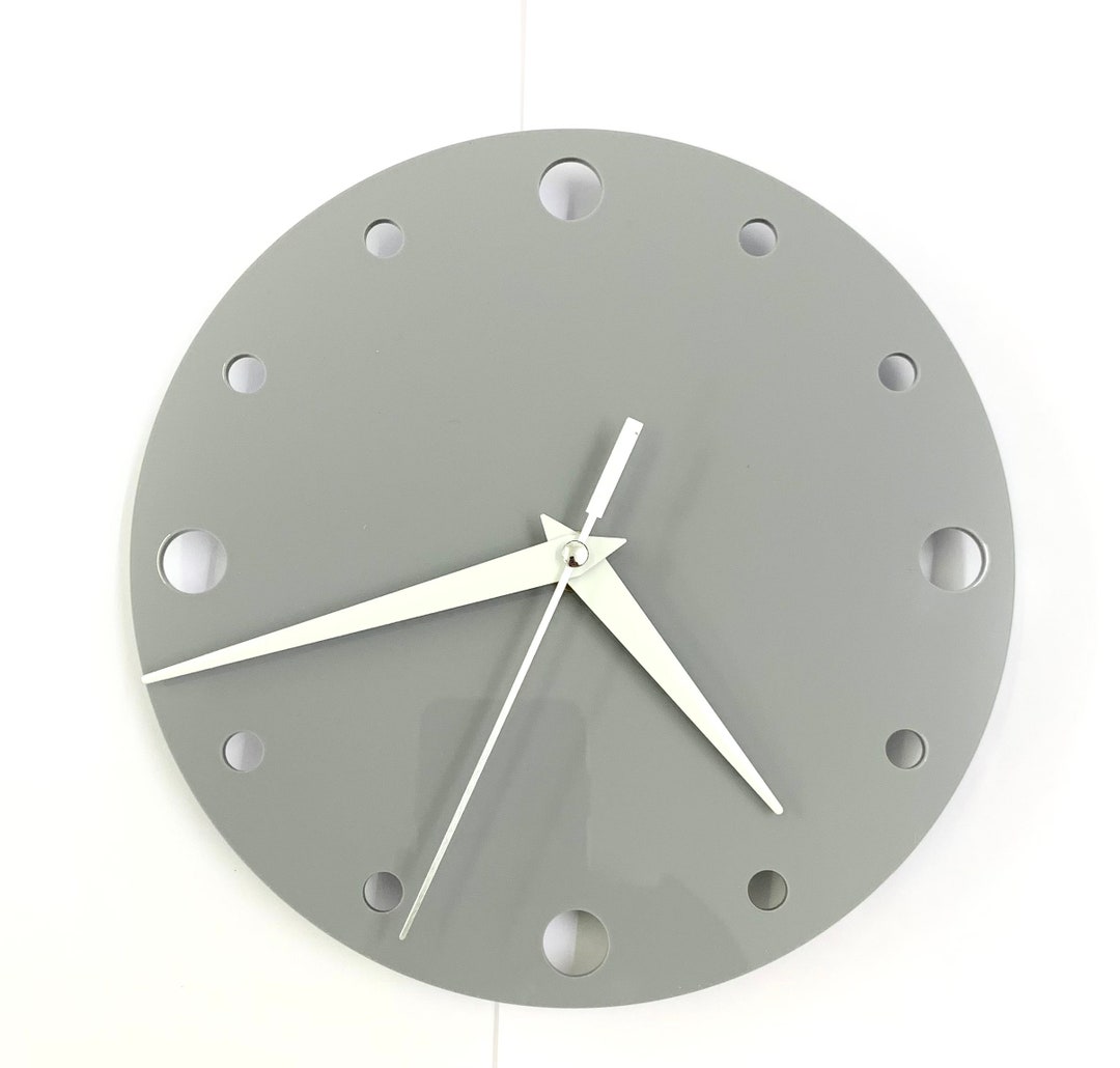 Round Wall Clock in Light Grey 20cm Diameter - Etsy