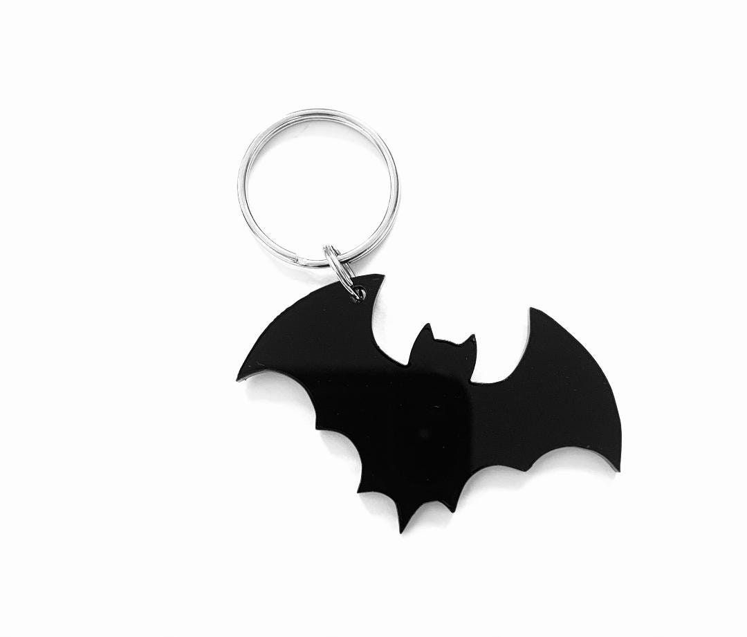Bat Keyring Keychain Bag Charm Gift in Black Acrylic - Etsy