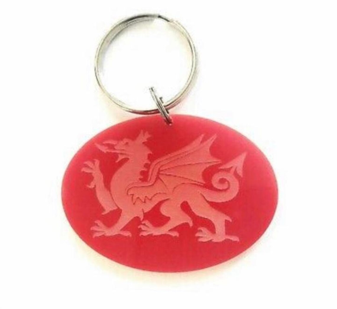 Welsh Dragon Keyring Bag Charm Keychain Gift in Red - Etsy
