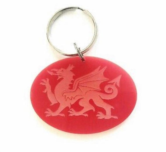 Welsh Dragon Keyring Bag Charm Keychain Gift in Red - Etsy
