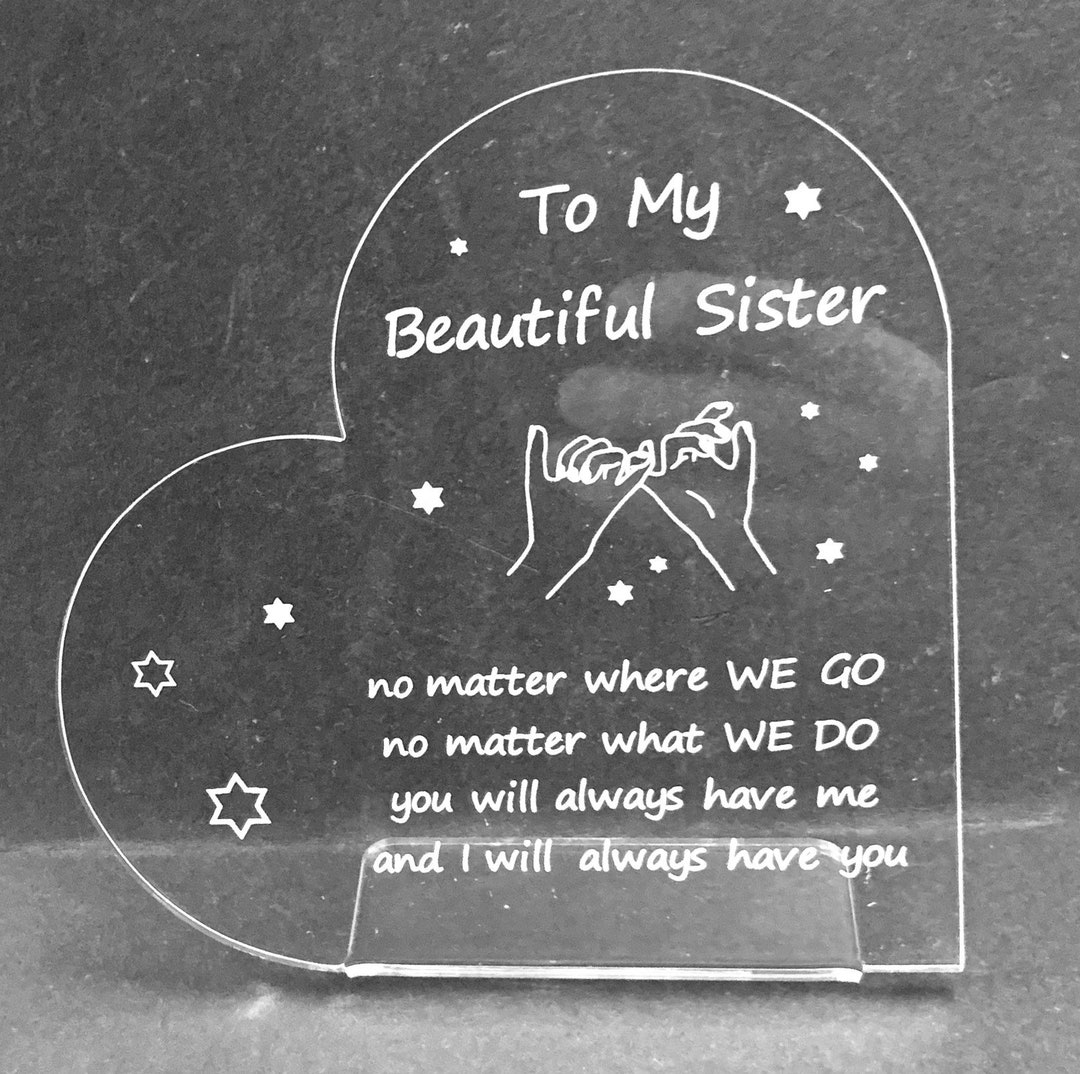 Sister Freestanding Heart Gift Keepsake Gift in Clear Acrylic - Etsy