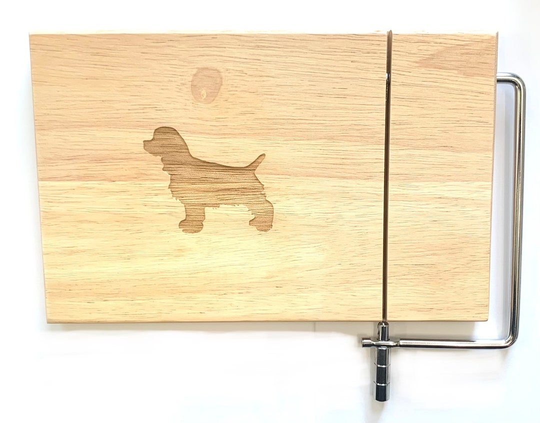 Cocker Spaniel Dog Engraved Wooden Cheese Board With Wire Cutter Cheese ...