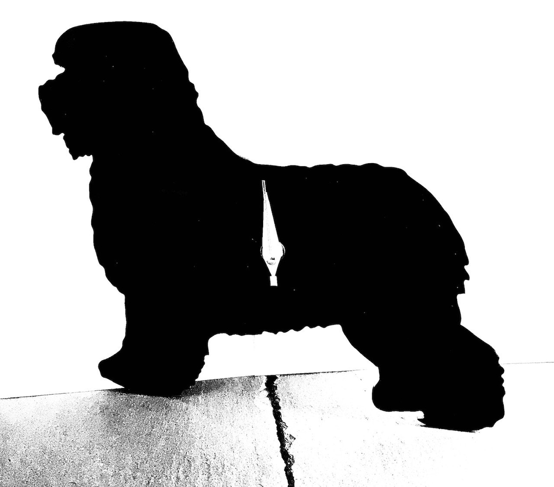 Old English Sheepdog Wall Clock in Black Acrylic - Etsy