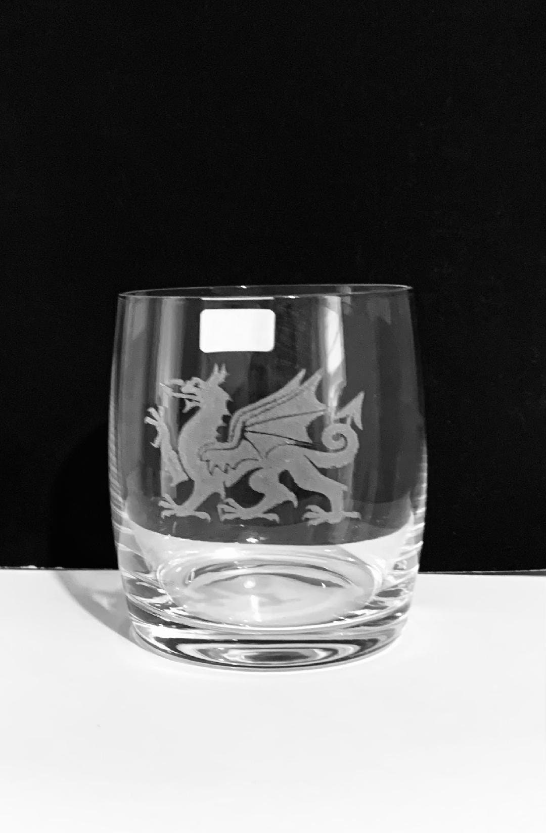 Welsh Dragon Engraved Crystal Whisky Glass Tumbler Gift With A Linea ...