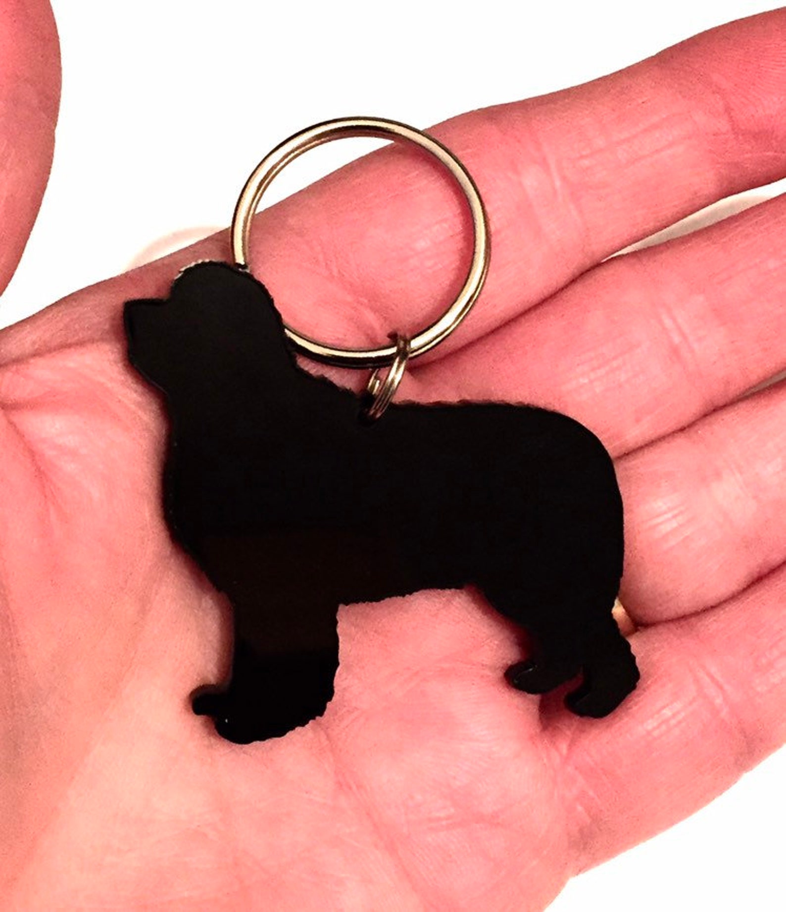 Newfoundland Dog Keyring Bag Charm Keychain Gift in Black - Etsy UK