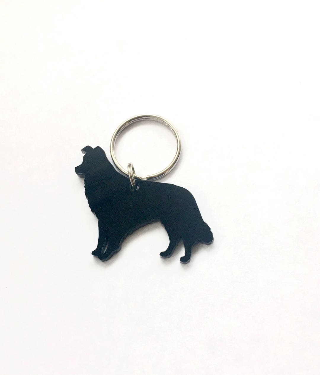 Border Collie Keyring Keychain Bag Charm Lanyard Gift in Black - Etsy