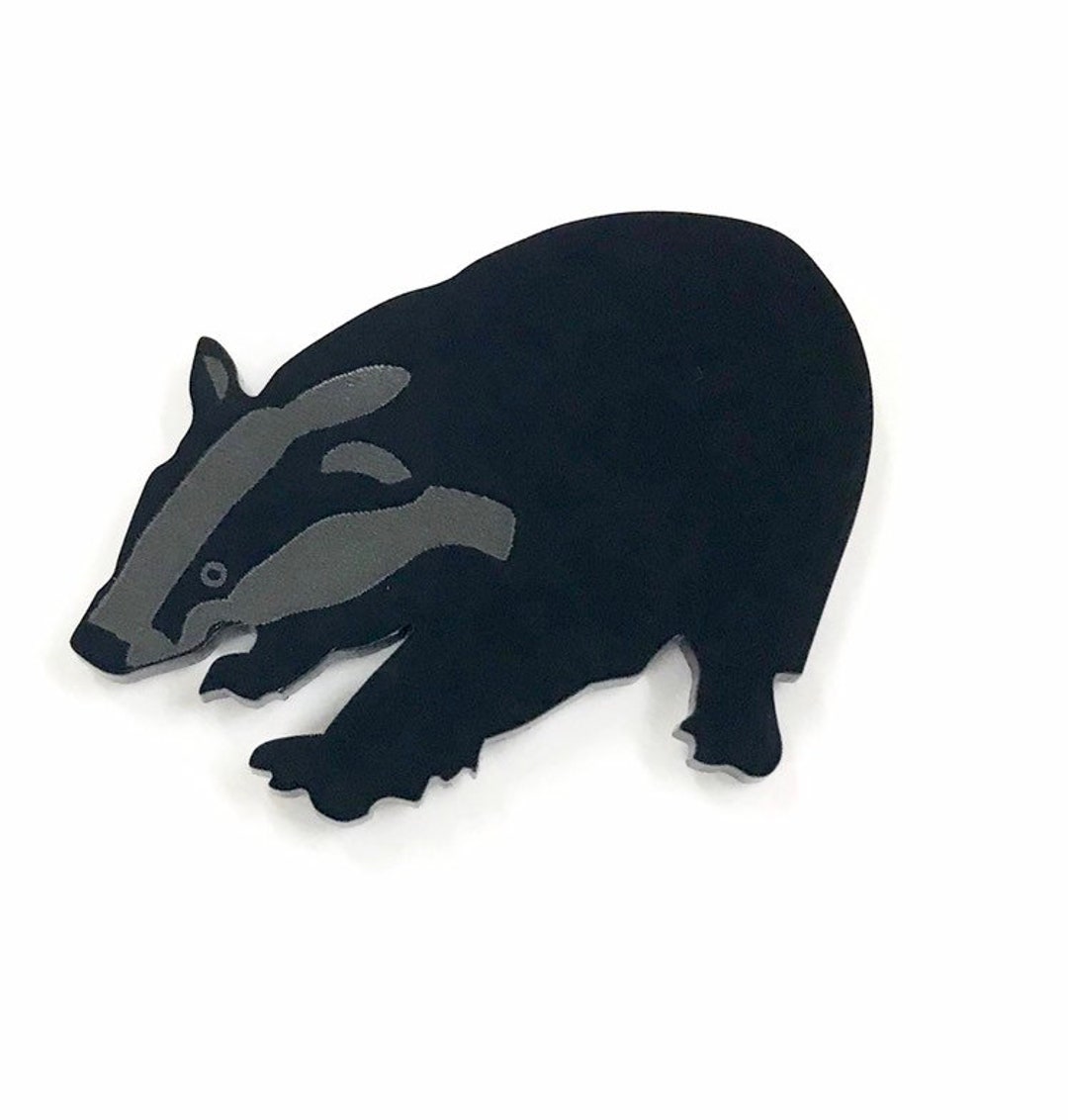 Badger Fridge Magnet in Black...laser Cut & Engraved - Etsy