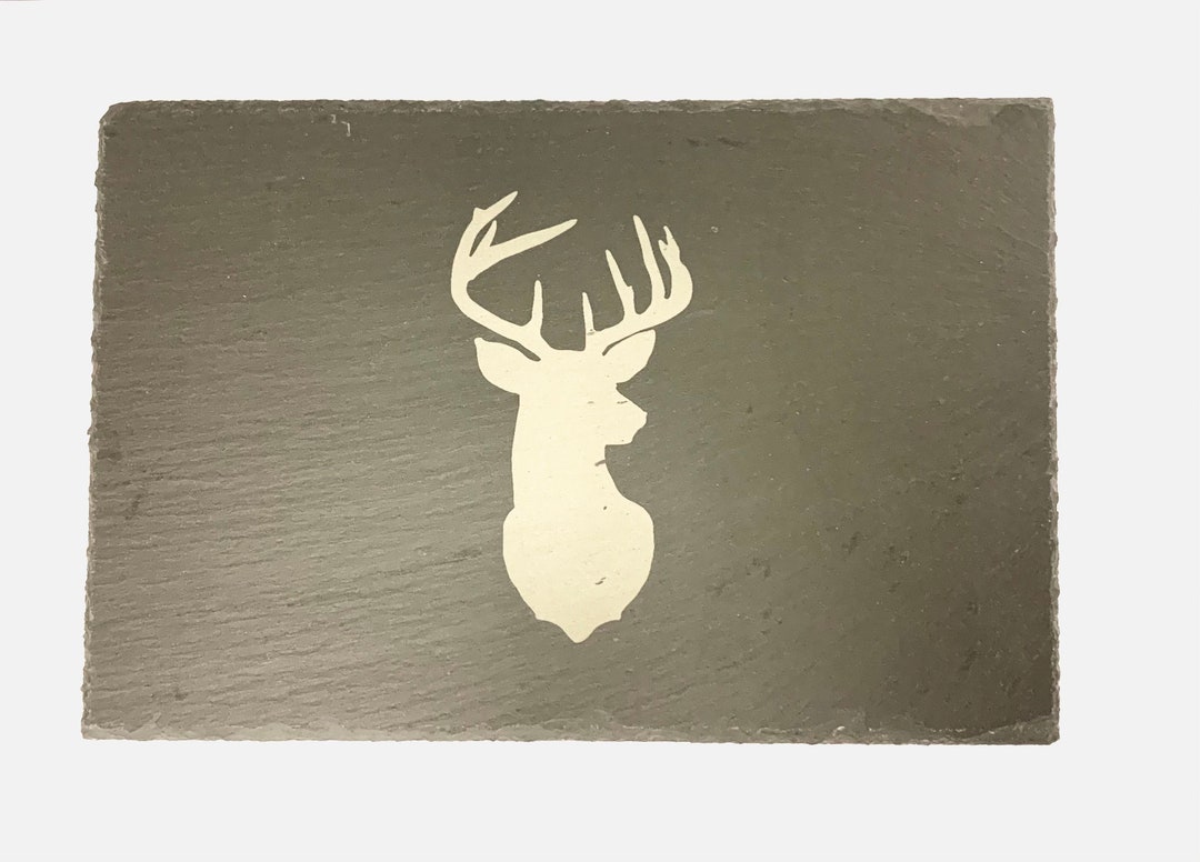 Stag Engraved Rustic Slate Table Mat (30 X 20cm) - Etsy UK