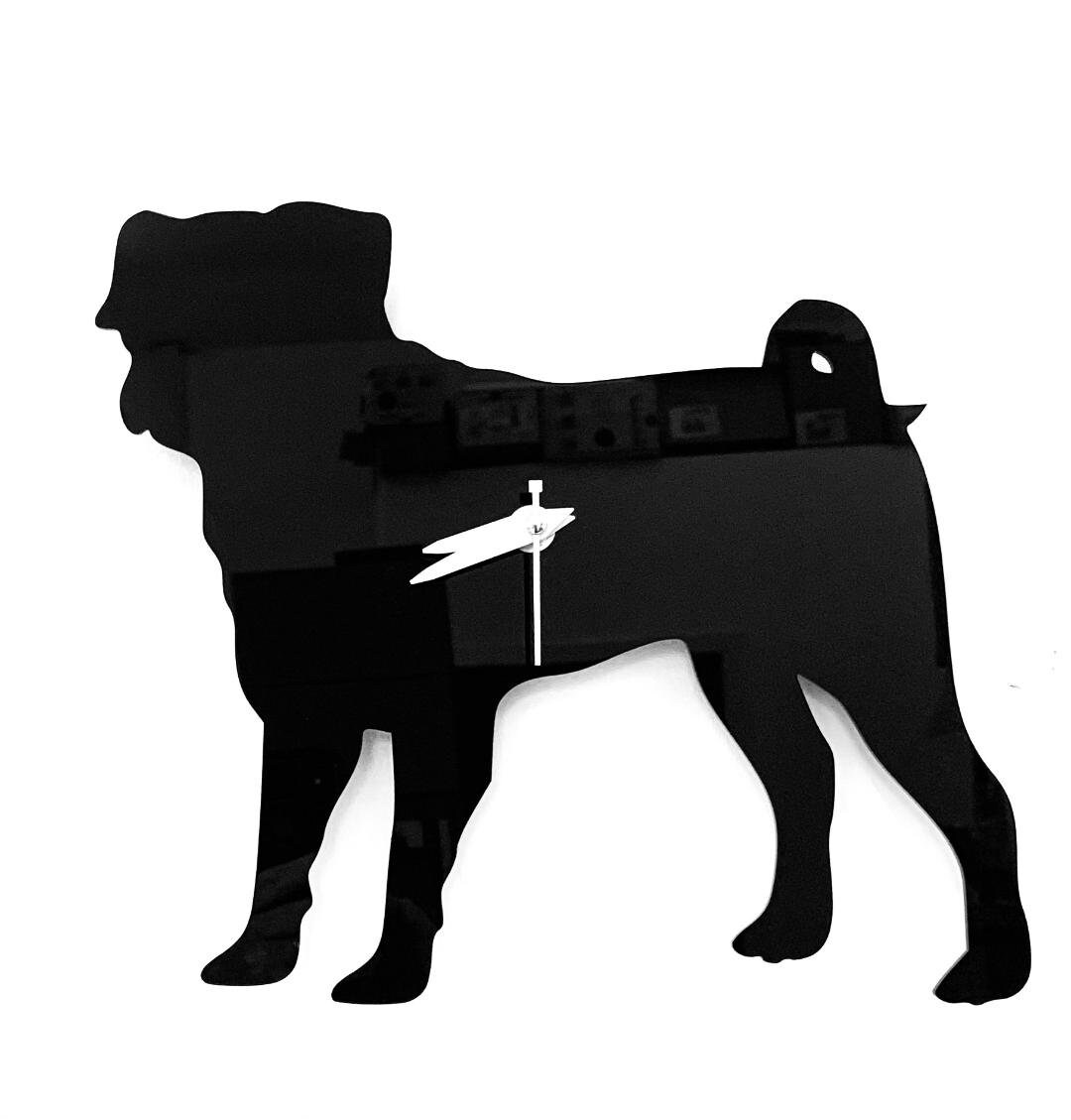 Pug Dog Clock in Black Acrylic ..wall Clock - Etsy