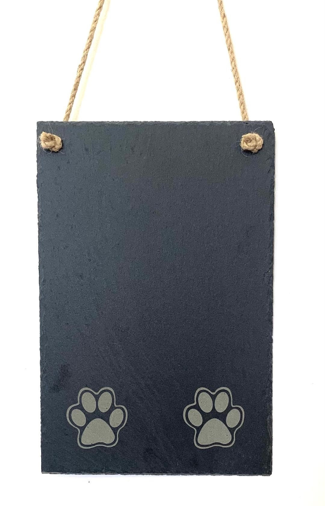 Paw Print Slate Hanging Memo Board Kitchen Shopping List Chalk Board ...
