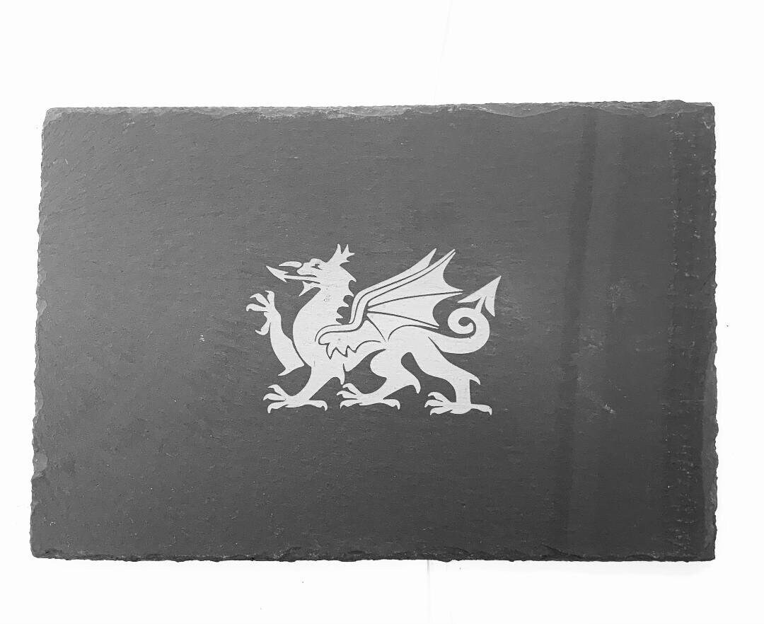 Welsh Dragon Engraved Rustic Slate Table Mat (30 X 20cm) - Etsy