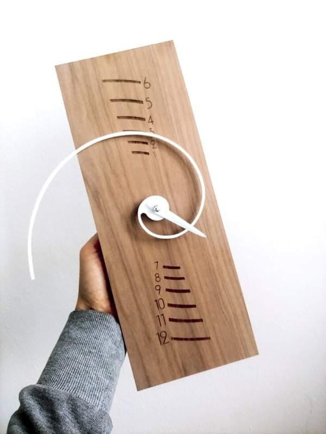 Fibonacci Spiral Wall Clock in Walnut Wood - Etsy