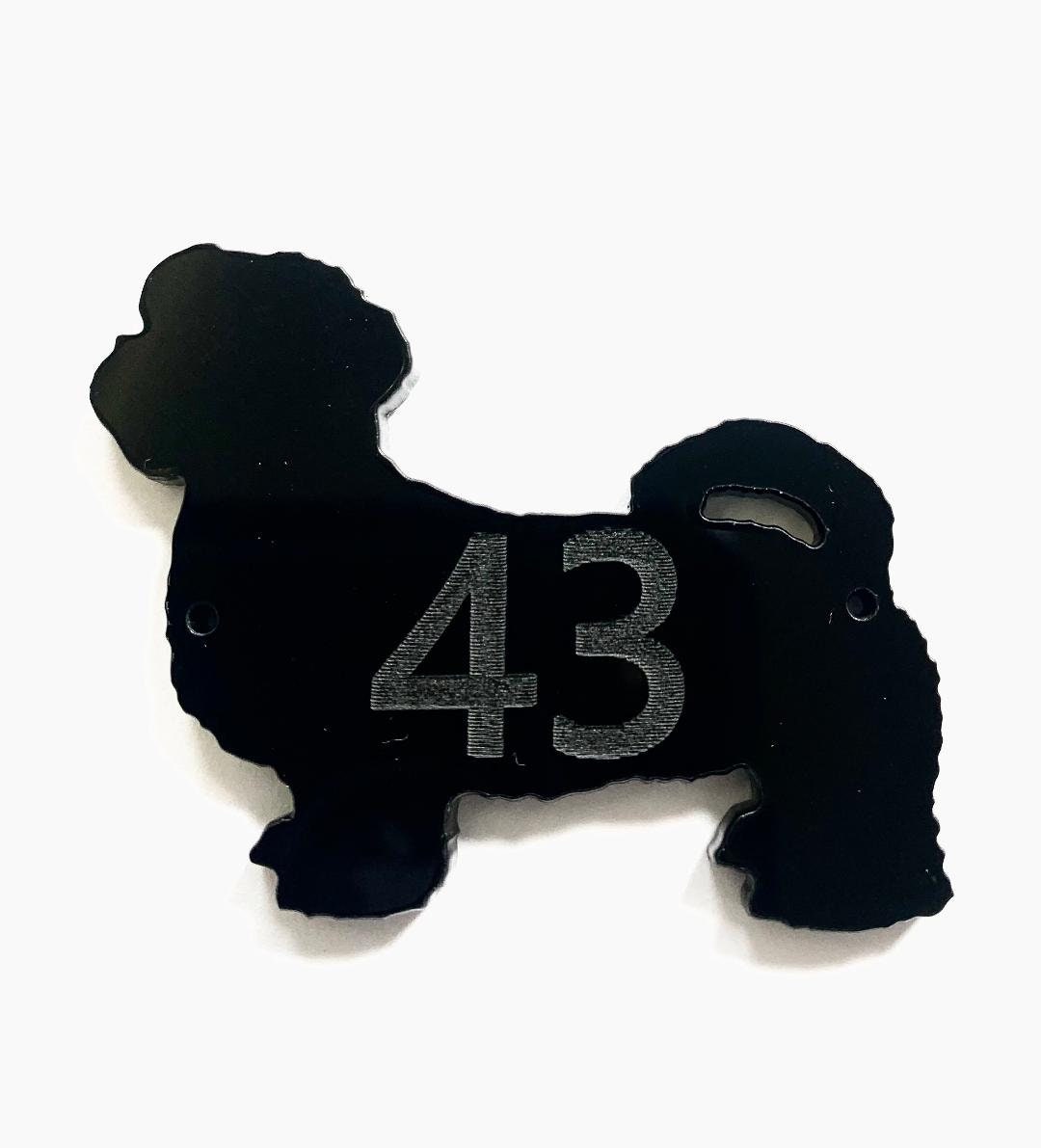 Shi Tzu Dog Door House Number Sign Plaques in Black - Etsy