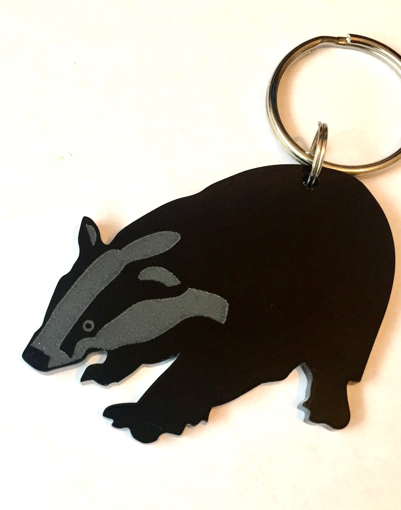 Badger Keyring Keychain Bag Charm Gift in Black | Etsy