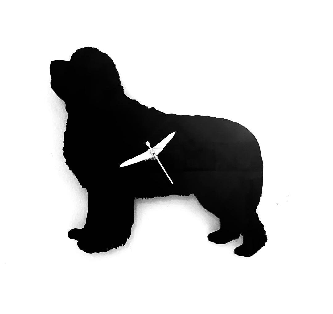 Newfoundland Dog Clock in Black Acrylic ..wall Clock - Etsy