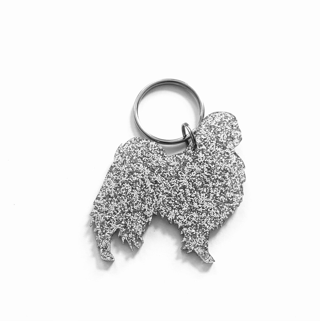 Japanese Chin Keyring Keychain Bag Charm Zipper Charm Gift in Silver ...